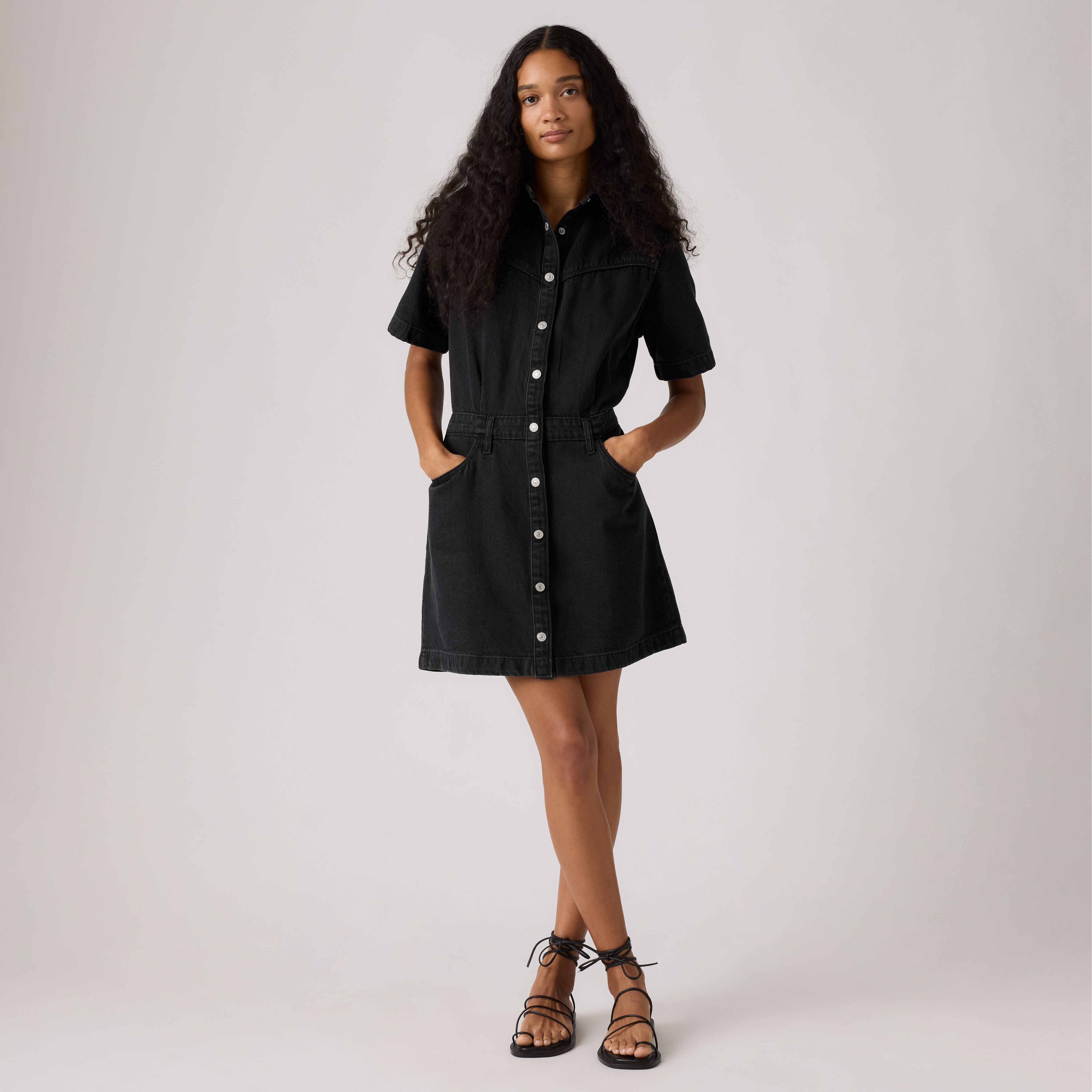 LEVI'S Levi's Short-Sleeve Western Denim Mini Dress